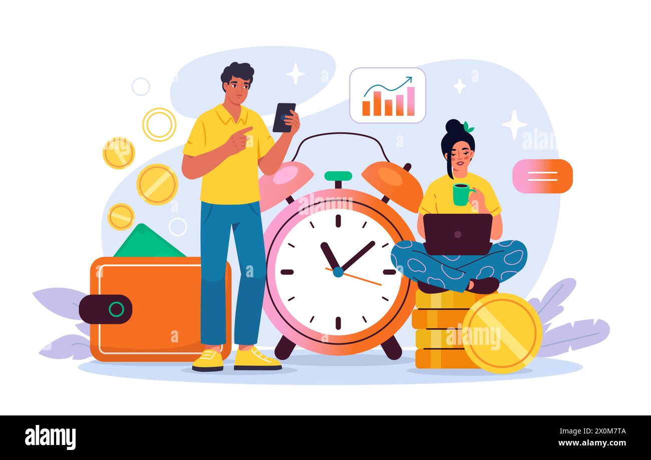 Time management cartoon hi-res stock photography and images - Alamy