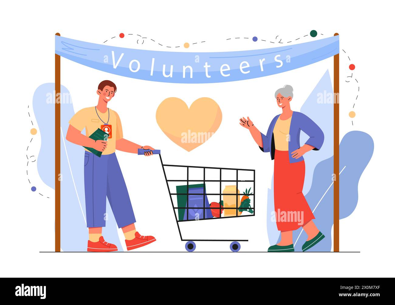 Volunteers give things vector Stock Vector Image & Art - Alamy