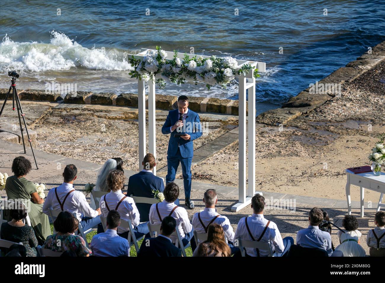 Sydney harbour Australia, wedding on the waterfront at Bradleys Head ...