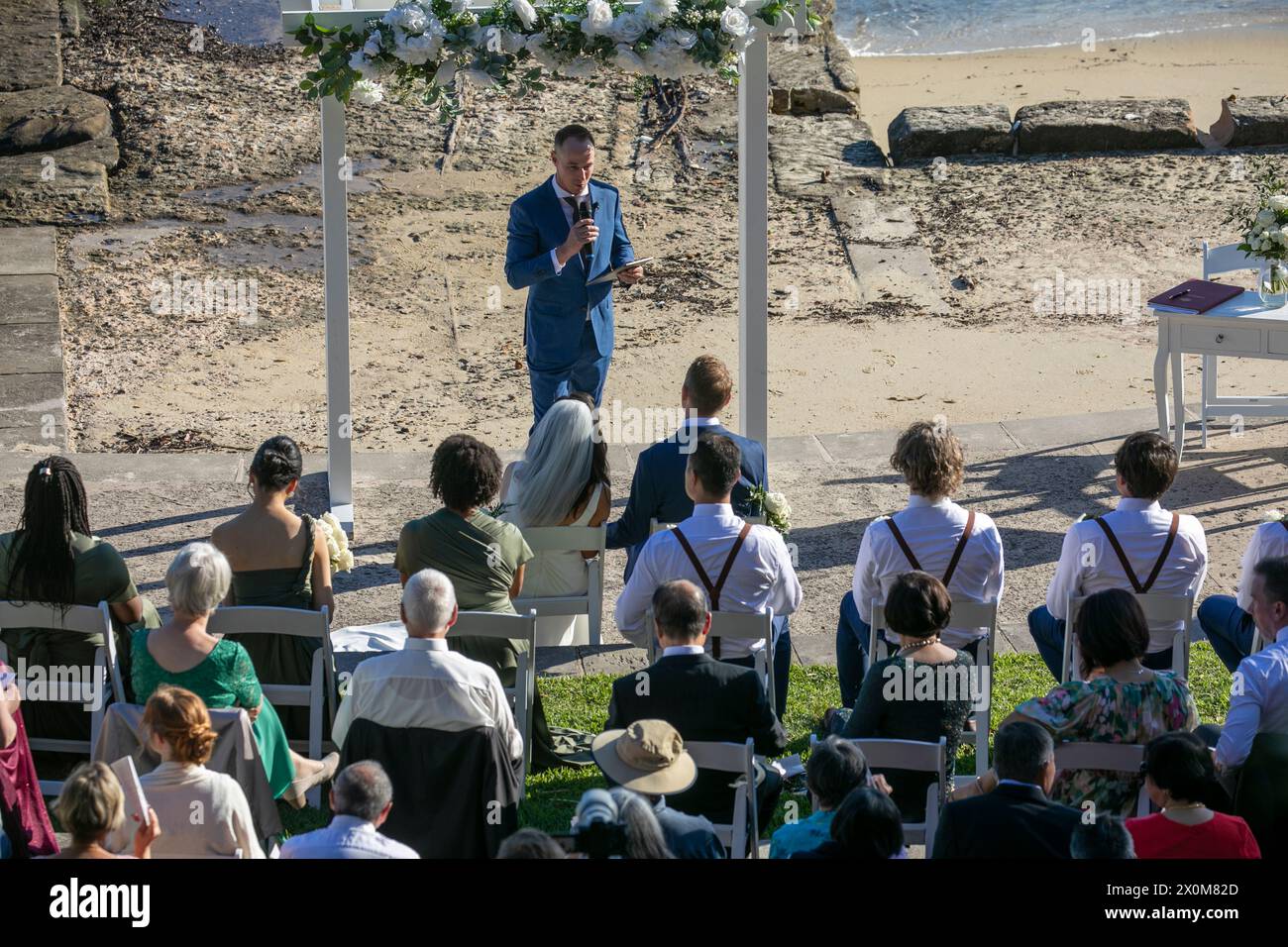 Sydney harbour Australia, wedding on the waterfront at Bradleys Head ...