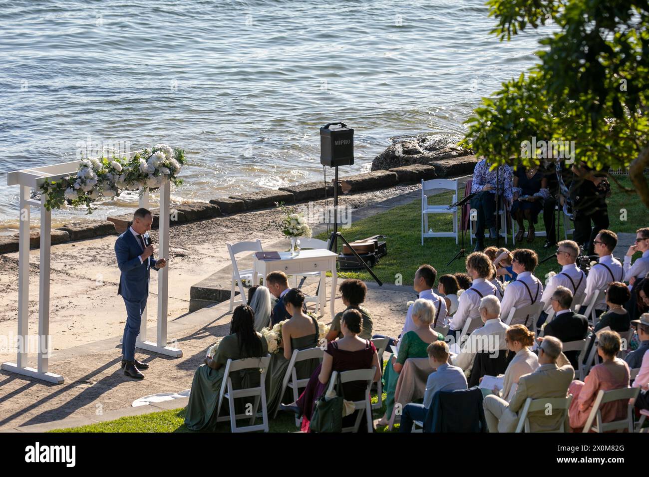 Sydney harbour Australia, wedding on the waterfront at Bradleys Head ...