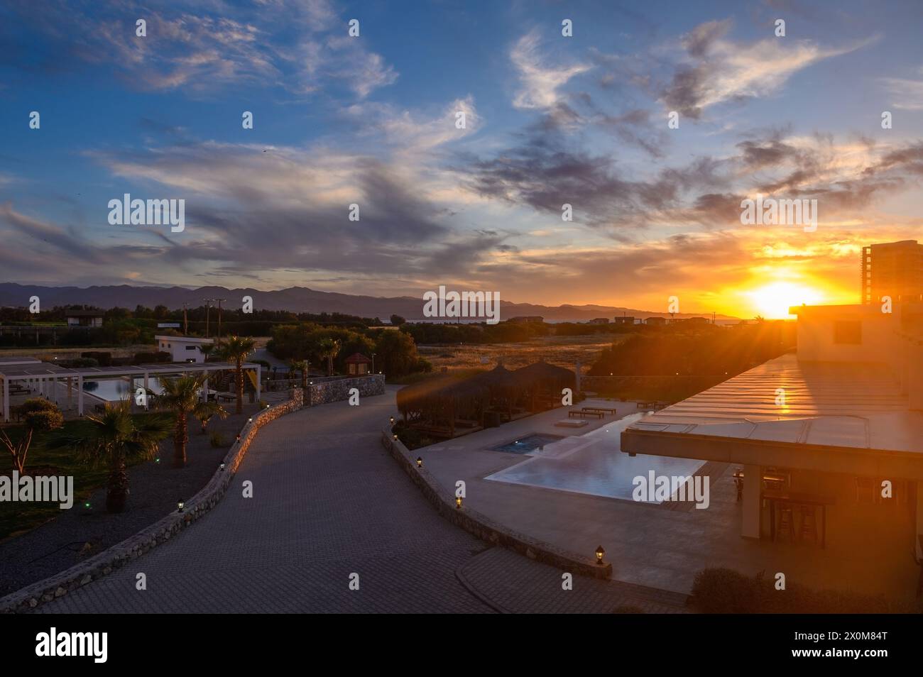 sunset in Cyprus against the backdrop of mountains 2 Stock Photo - Alamy