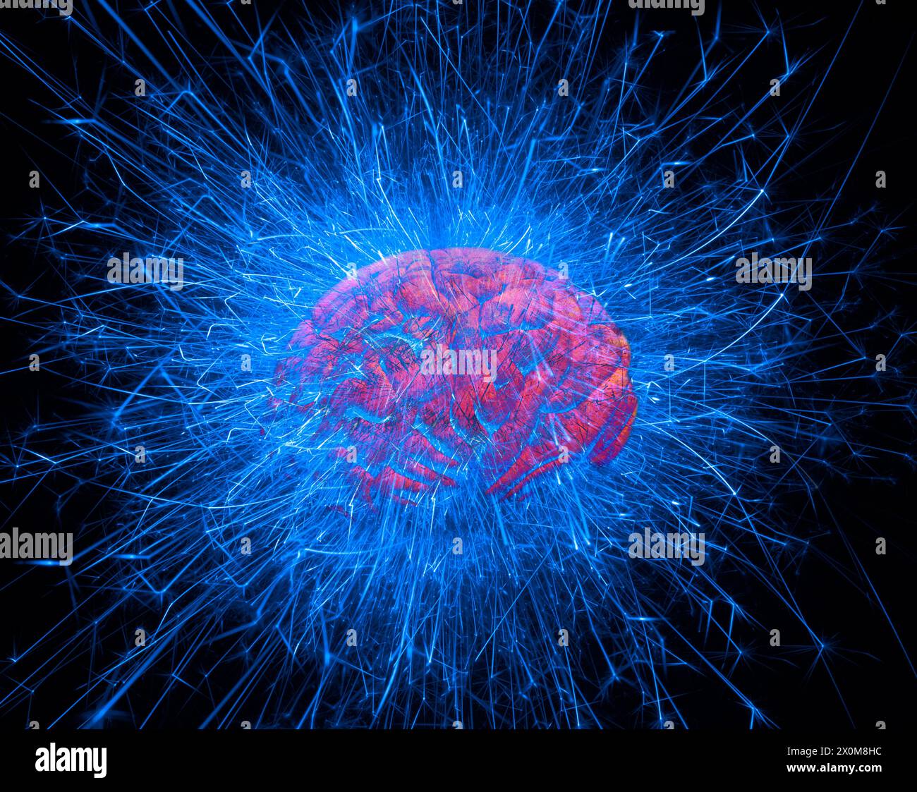 Active brain, conceptual illustration Stock Photo - Alamy