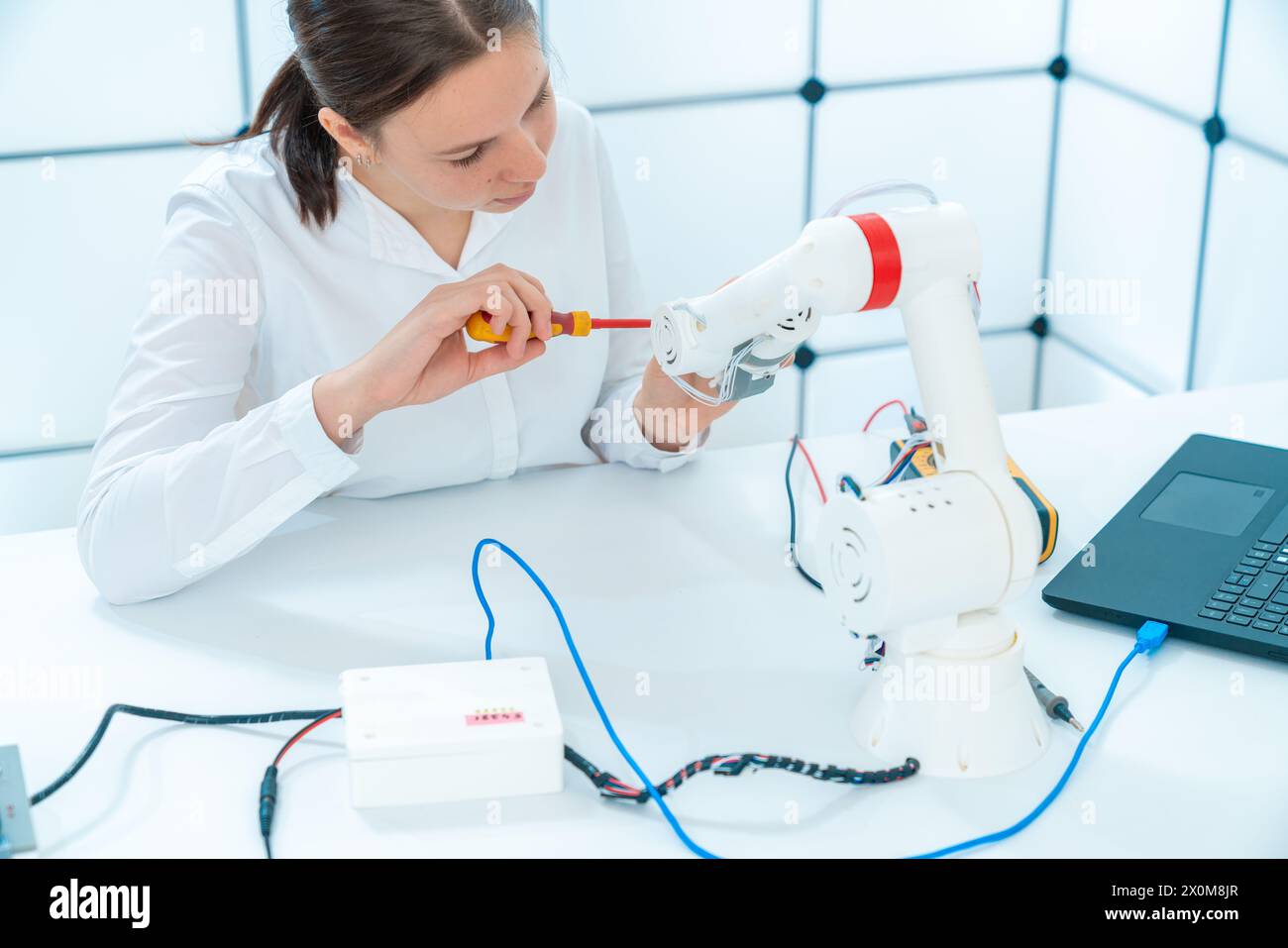 Scientist working on robotic systems Stock Photo - Alamy