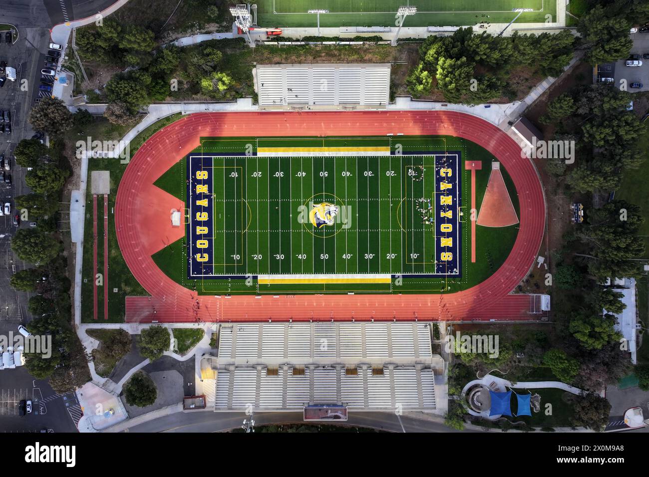 A general overall aerial view of Cougar Stadium Football field and ...