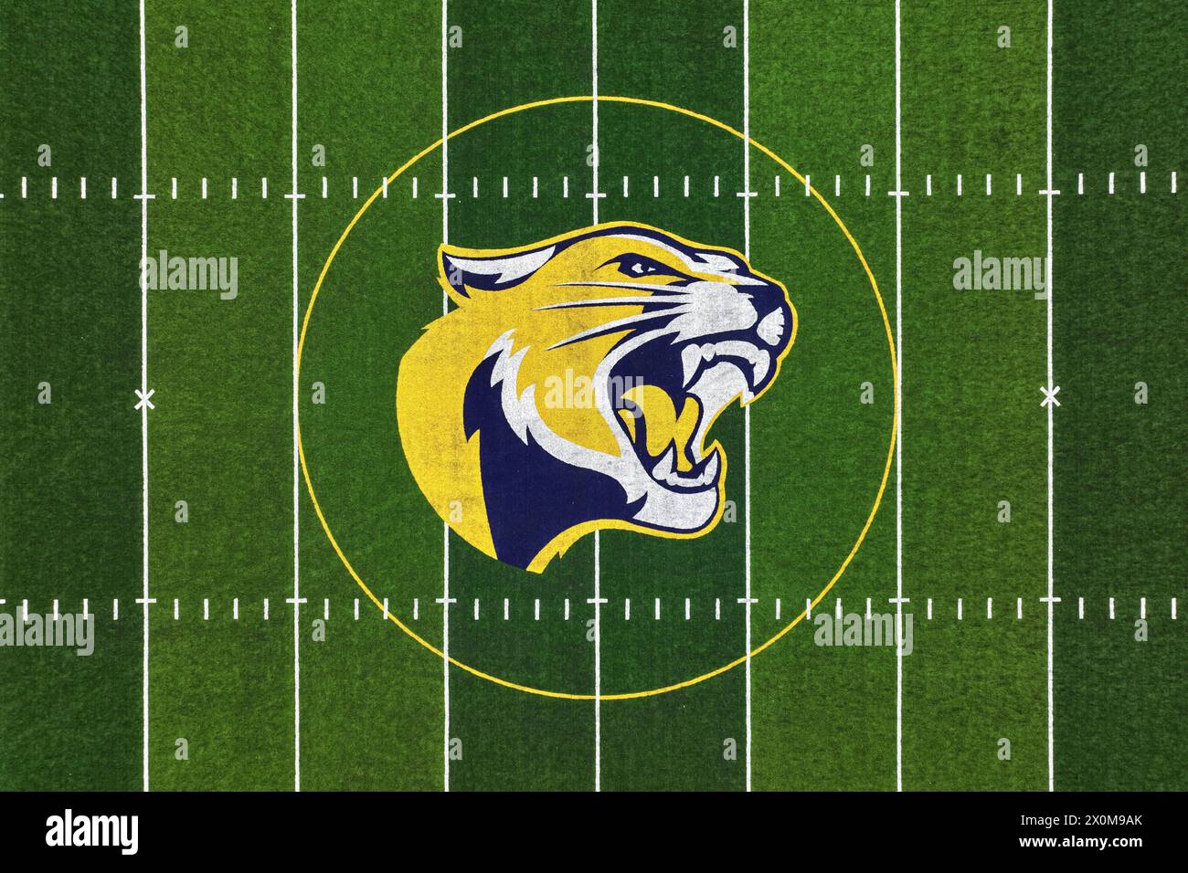 A general overall aerial view of the Cougars logo at midfield of the ...