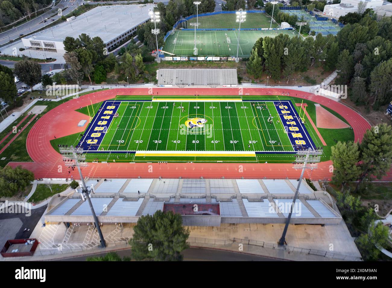 A general overall aerial view of Cougar Stadium Football field and ...