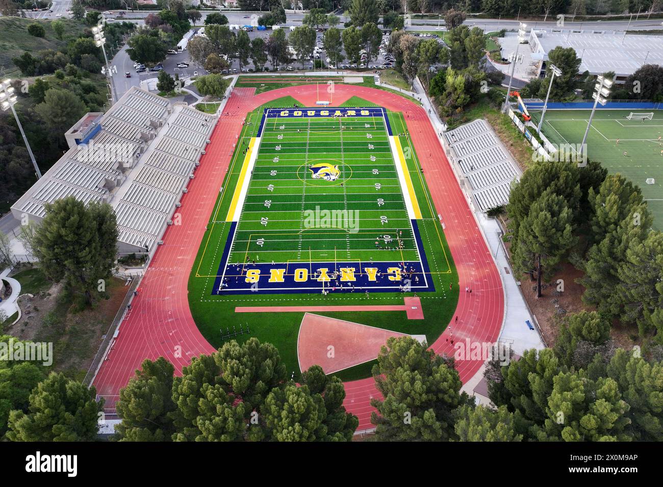 A general overall aerial view of Cougar Stadium Football field and ...