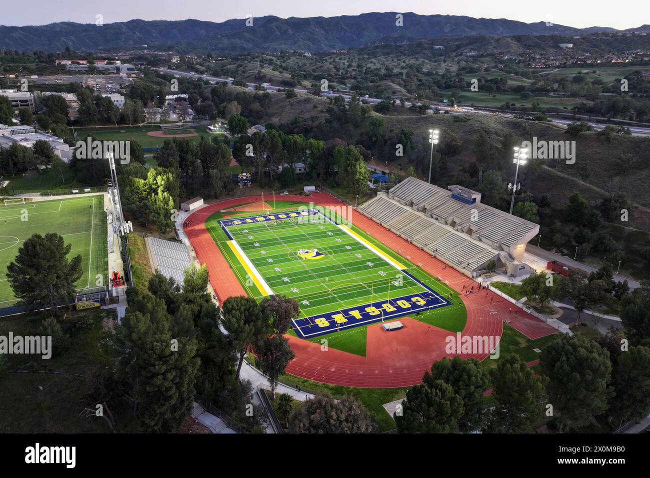 A general overall aerial view of Cougar Stadium Football field and ...
