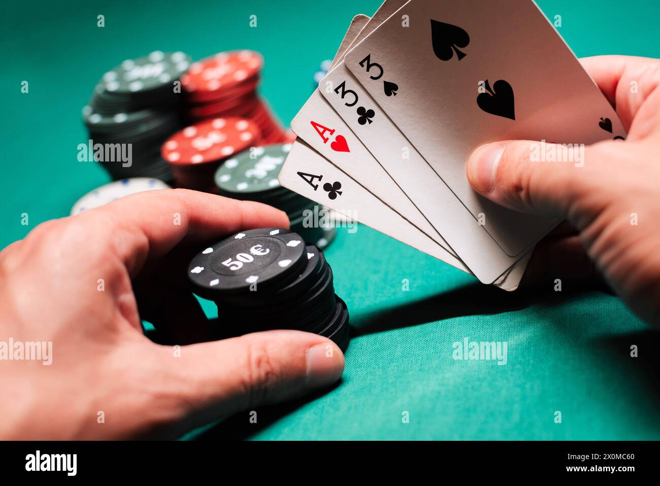 Double aces on poker chips hi-res stock photography and images - Alamy