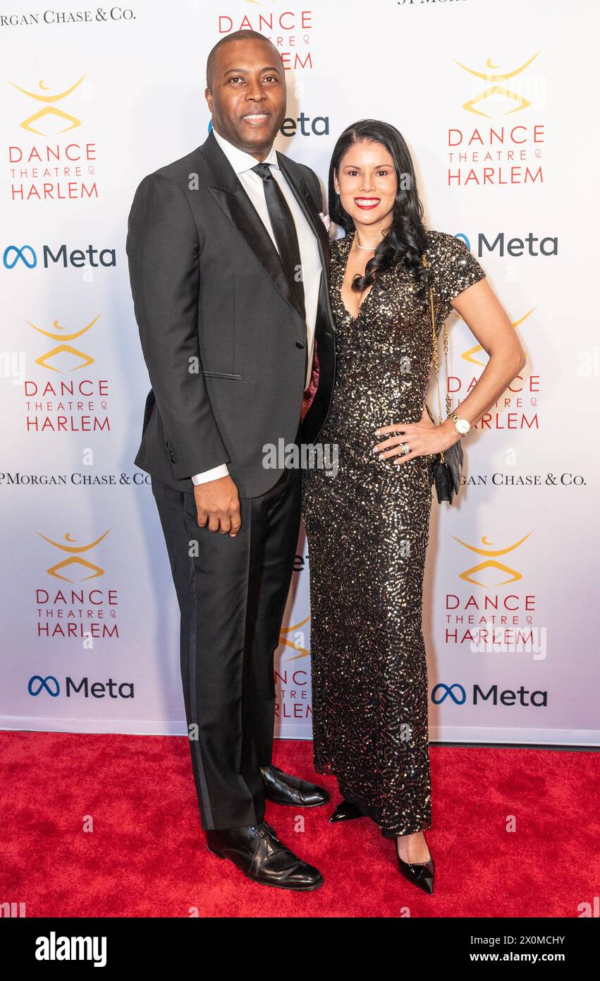 New York, United States. 12th Apr, 2024. Cameron Arrington and Indhira ...