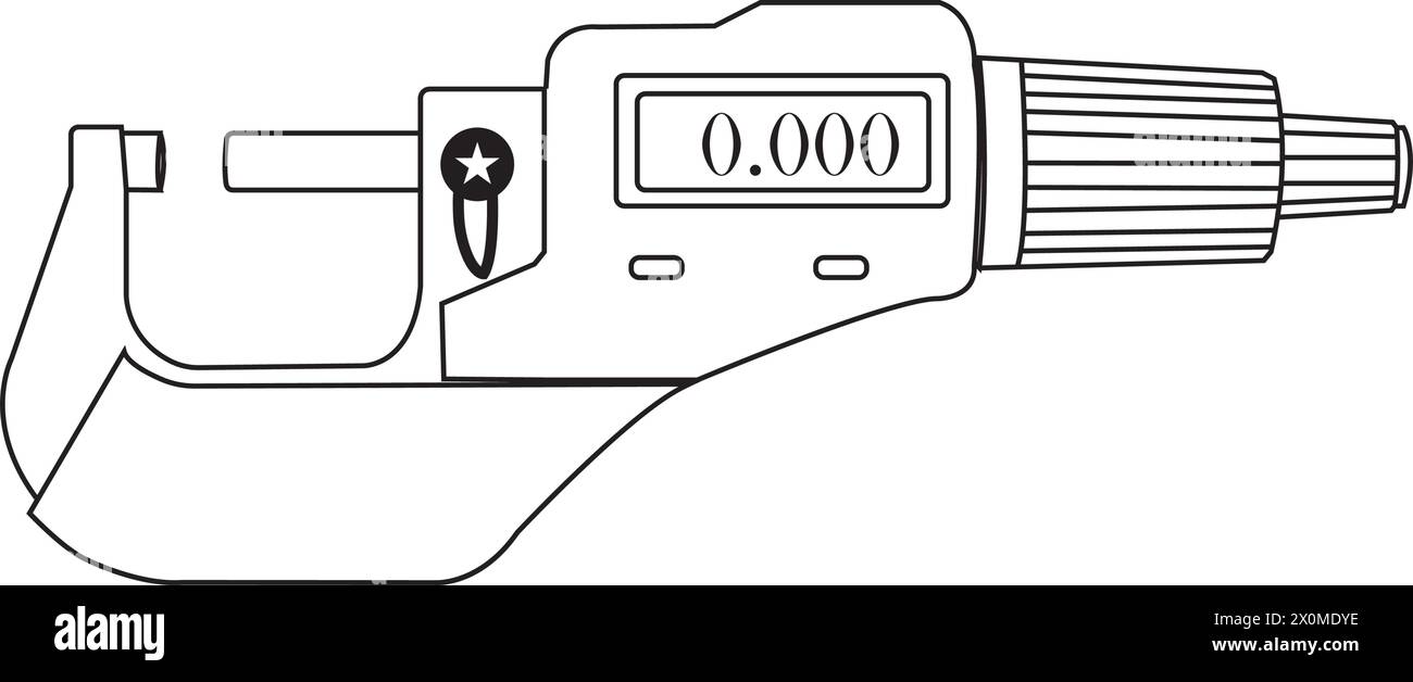 micrometer measuring instrument vector illustration design template ...