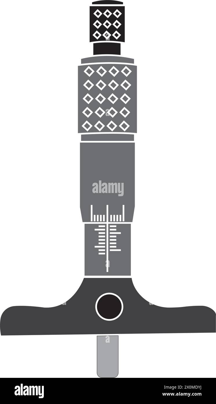 micrometer dept measuring instrument icon vector simple design Stock ...