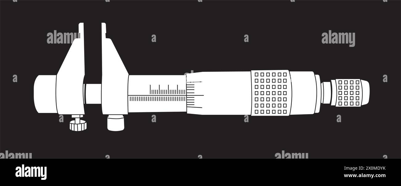 micrometer measuring instrument vector illustration design template ...