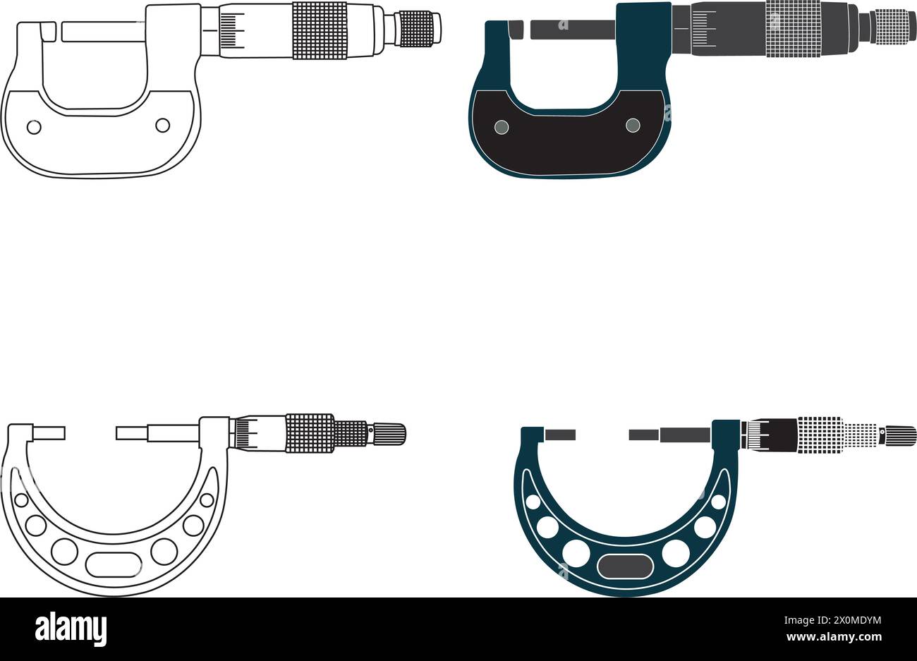 micrometer measuring instrument vector illustration design template ...