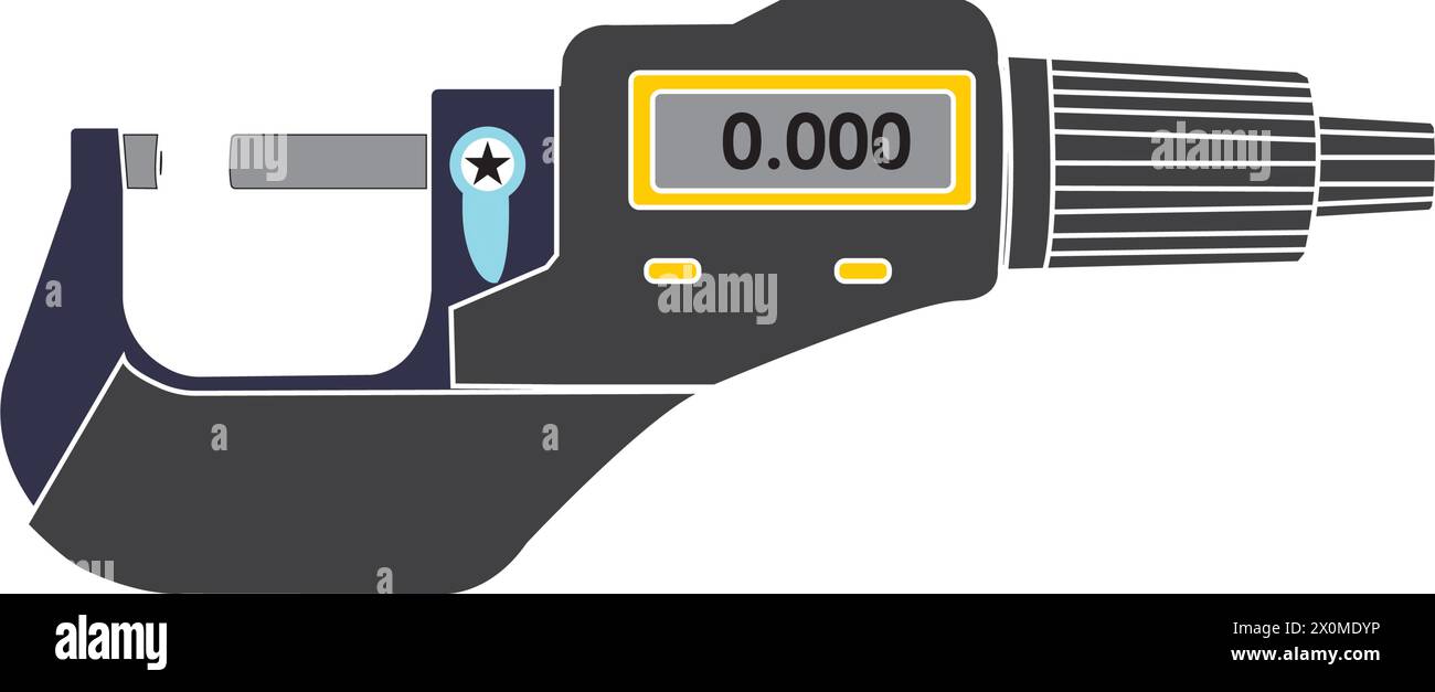 micrometer measuring instrument vector illustration design template ...
