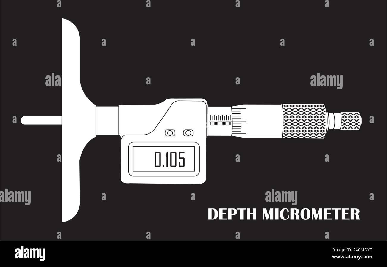 micrometer dept measuring instrument icon vector simple design Stock ...