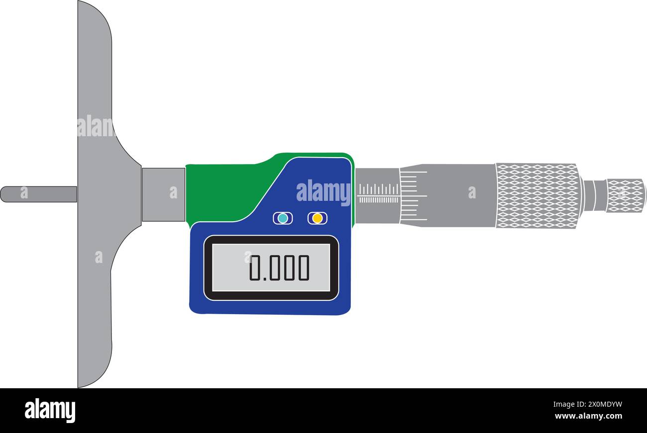 micrometer dept measuring instrument icon vector simple design Stock ...