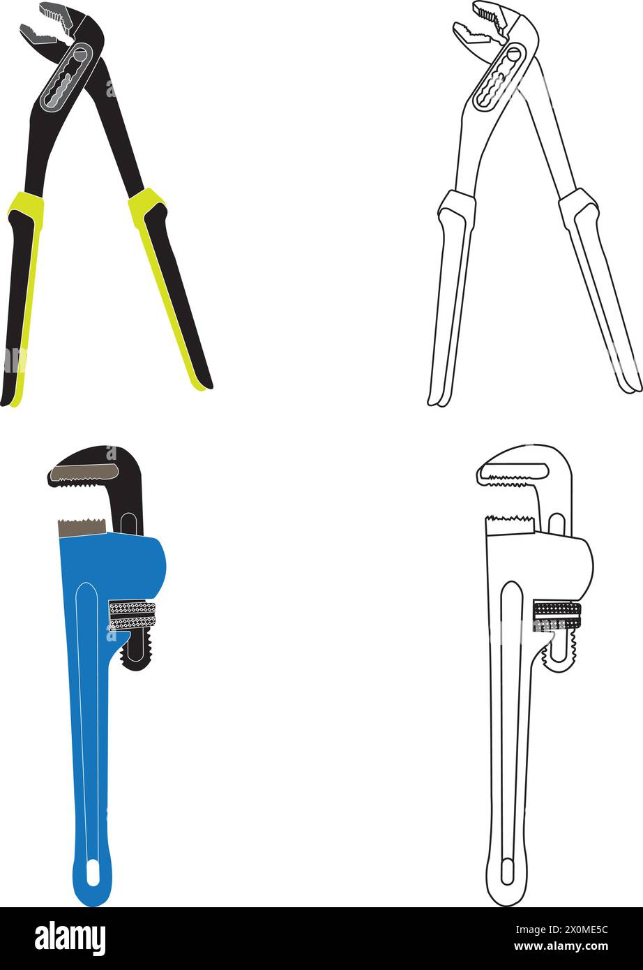 water pipe clamp pliers icon vector illustration symbol design Stock ...