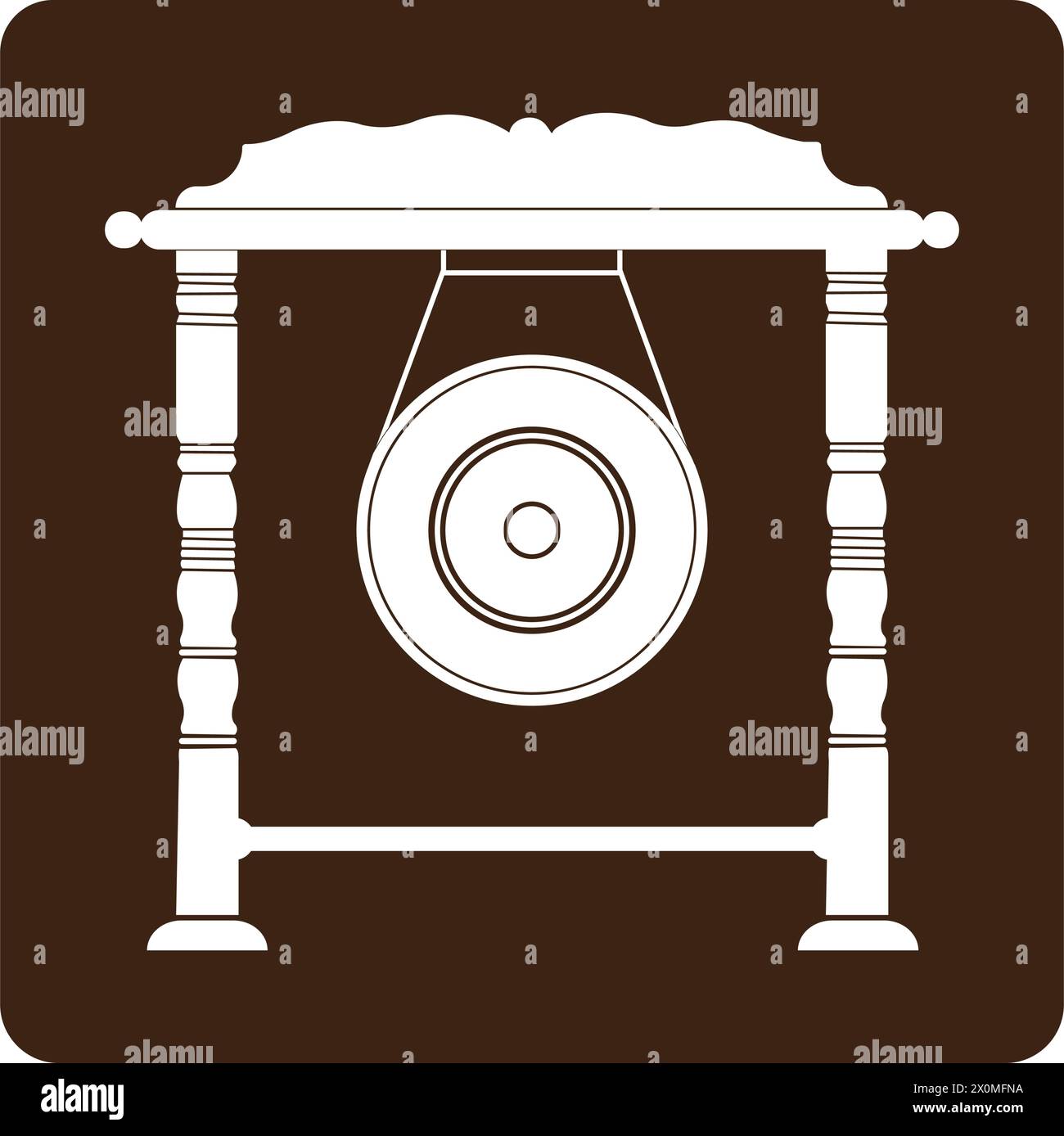Icon of Gong or Indonesian traditional musical instrument,vector ...