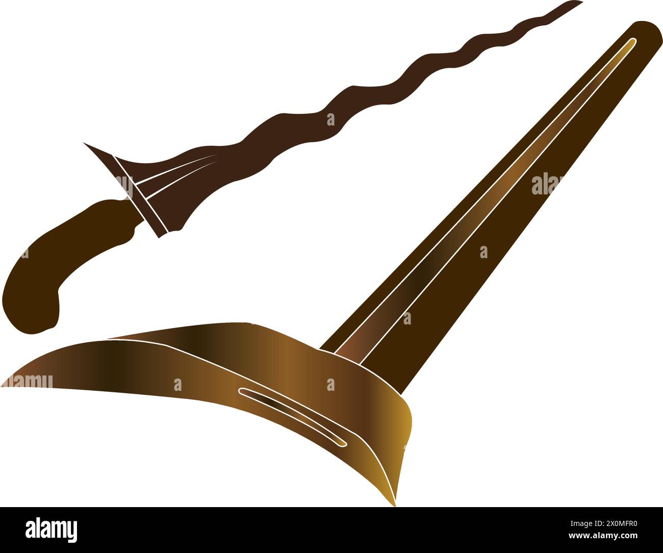 keris traditional weapon from indonesia in flat illustration vector ...