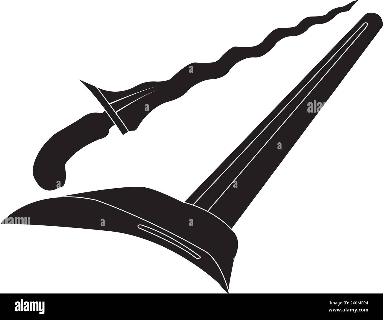 keris traditional weapon from indonesia in flat illustration vector ...