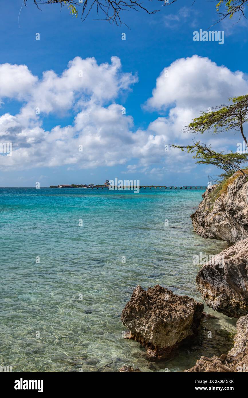 Aruba coast looking north from Mangle Halto towards De Palm Island ...