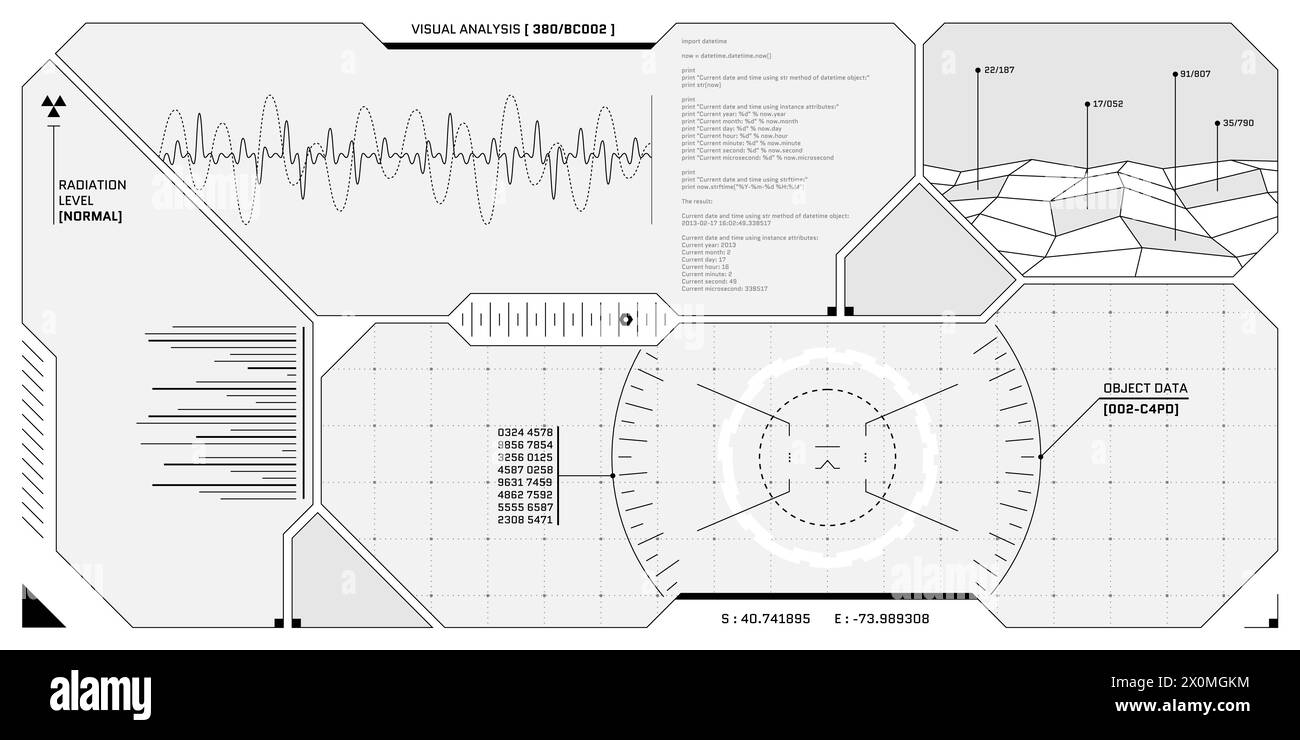 VR HUD futuristic control panel. Technology head up display target and ...