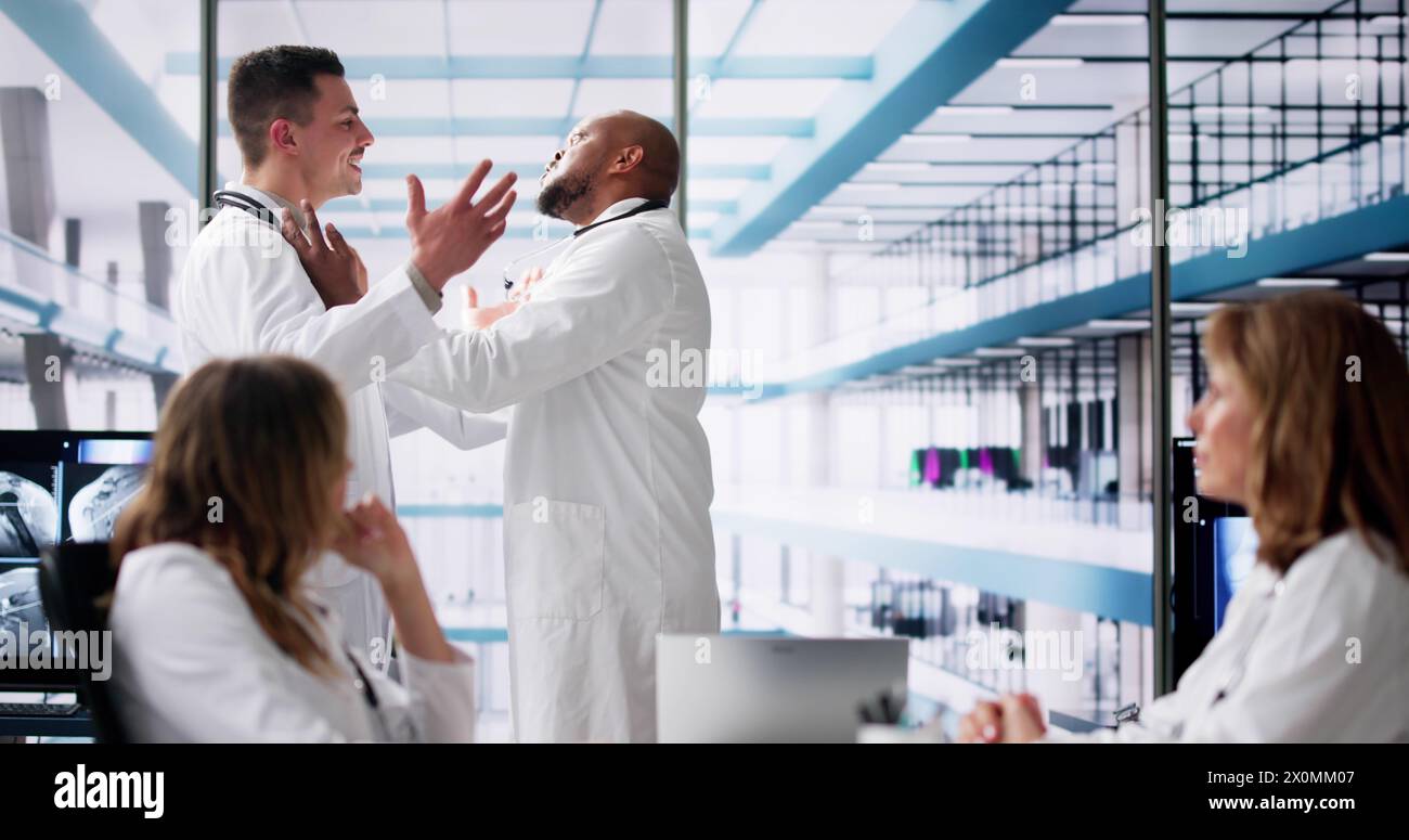 Angry Dominant Colleague Bullying Person At Workplace Stock Photo - Alamy