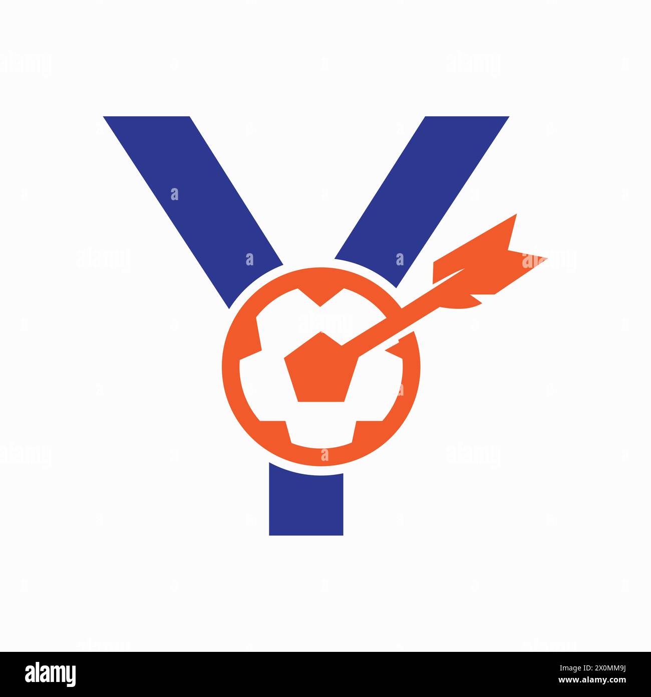 Letter Y Football Logo and Target Arrow Symbol. Soccer Sign Stock ...