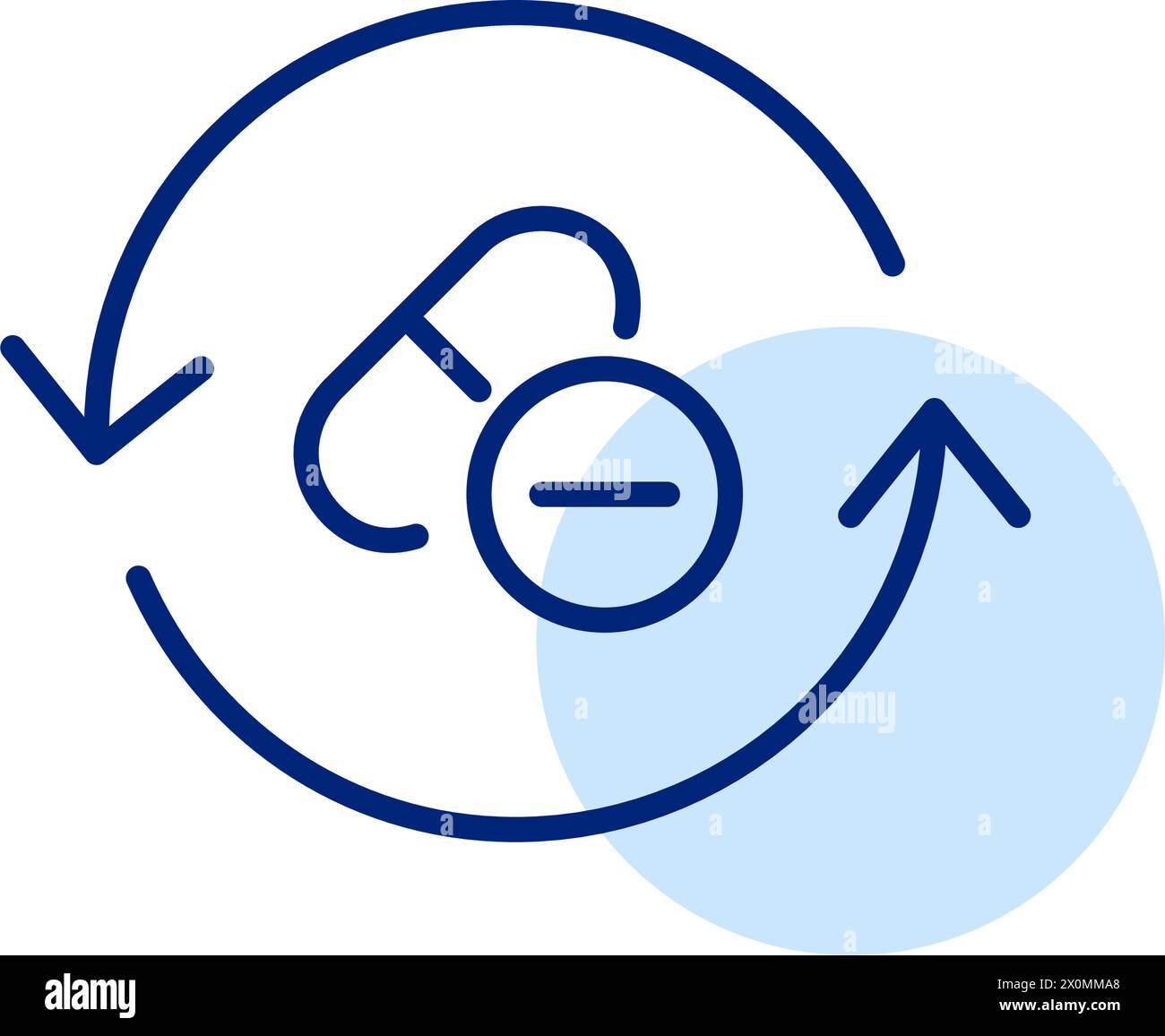 Pills and a circular arrow, quick medication replenishment. Easy ...