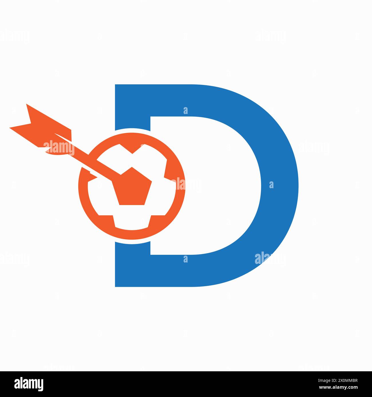Letter D Football Logo and Target Arrow Symbol. Soccer Sign Stock ...
