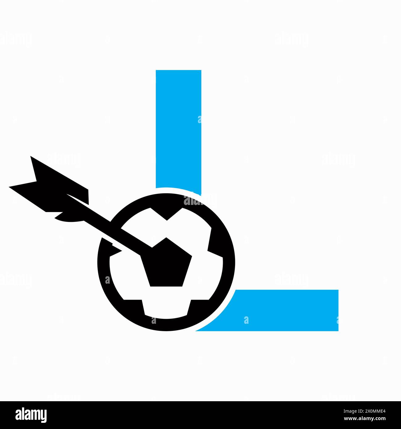 Letter L Football Logo and Target Arrow Symbol. Soccer Sign Stock ...