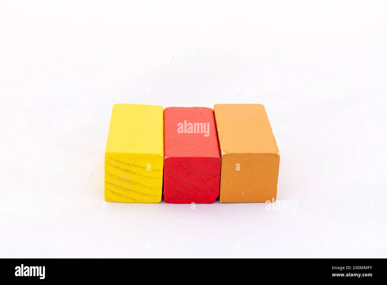 Colorful blank blocks on white background with copy space Stock Photo ...