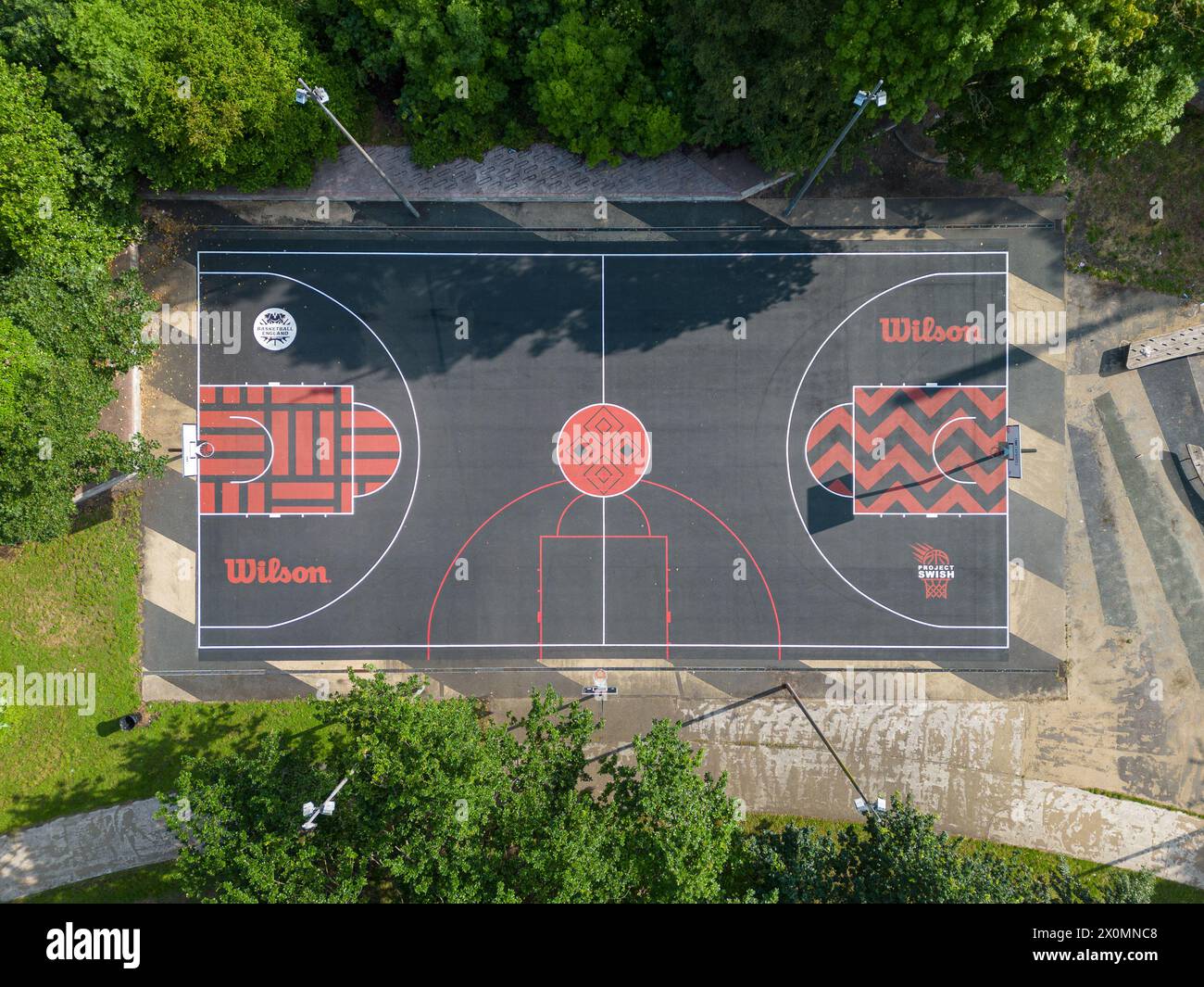 Aerial photograph taken from above, looking straight down at the Hulme ...