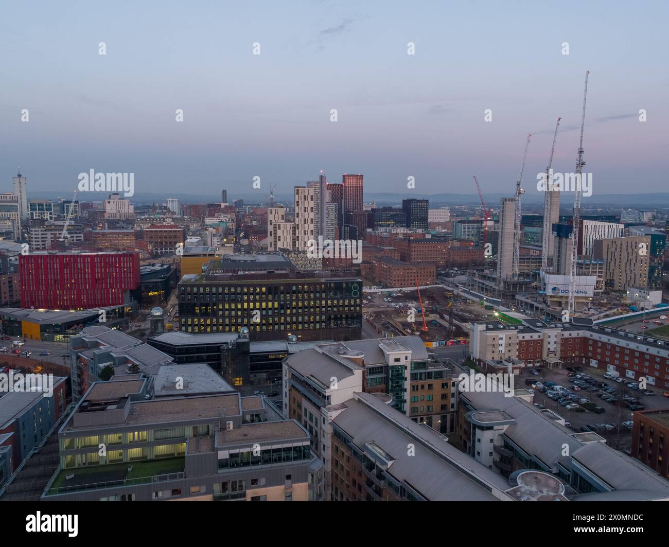 Aerial photo taken from the Deansgate Square residential towers in ...