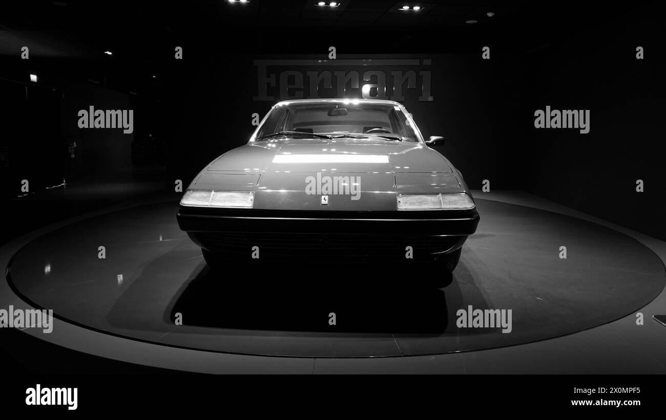 Turin, Italy - June 20, 2021: a glimpse of an antique automobile sports ...
