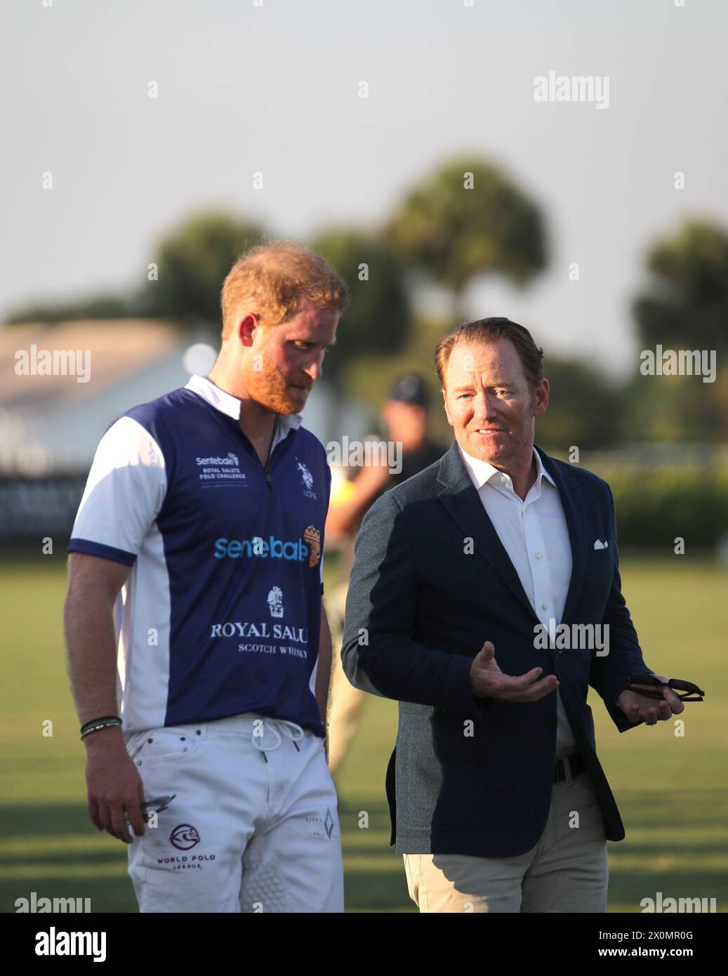The Duke of Sussex after he played in a polo match during the Royal Salute Polo Challenge, to ...