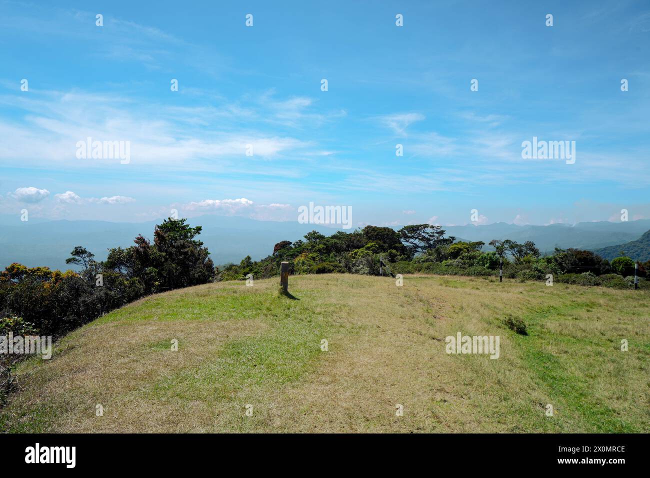 Blue sky and view point with forest of Moon Plains Sri Lanka Nuwara ...
