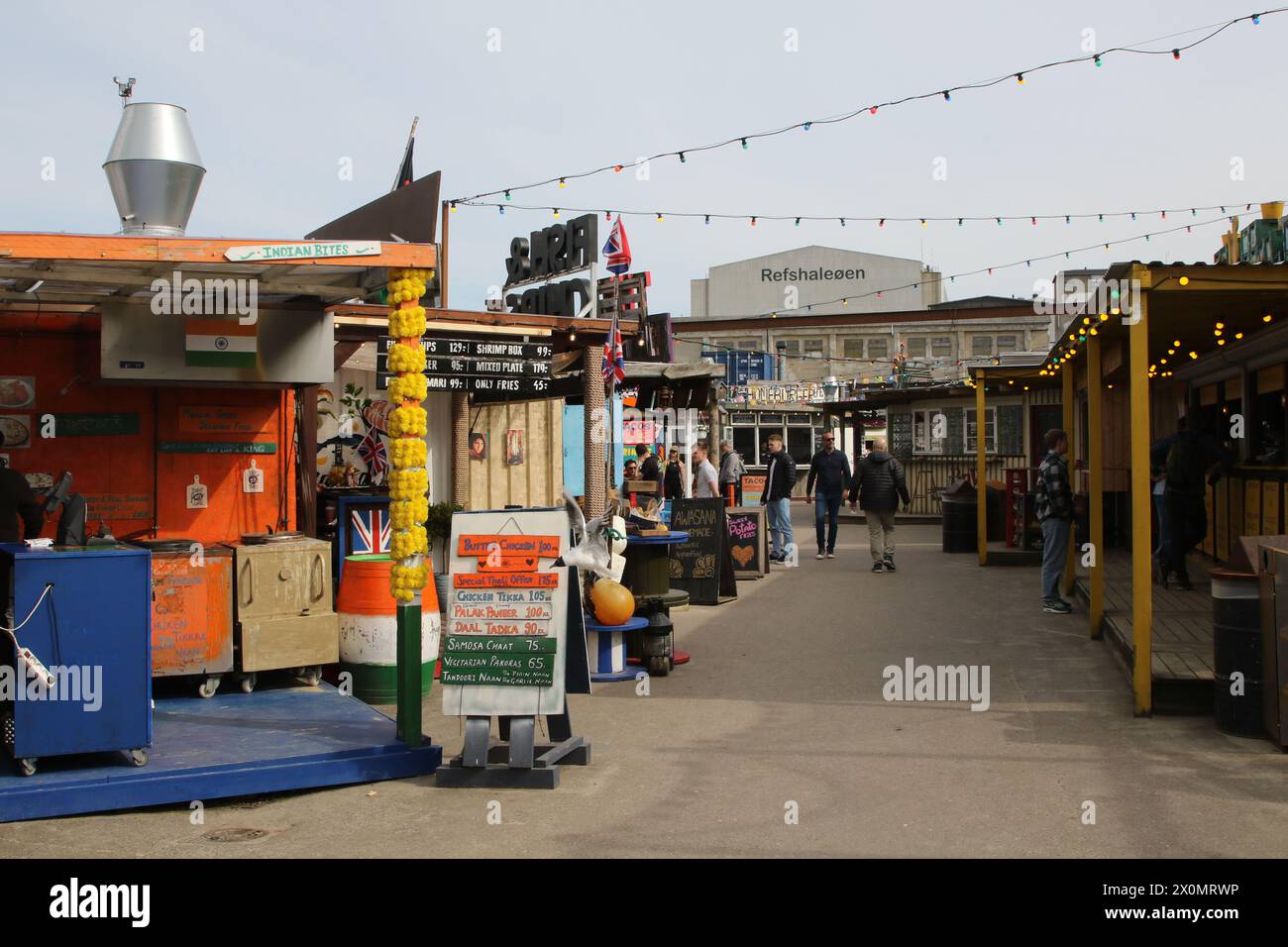 Street food stalls Reffen Copenhagen Denmark April 2024 Stock Photo - Alamy