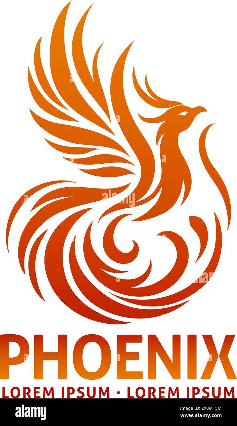 Phoenix Bird Animal Design Icon Mascot Symbol Stock Vector Image & Art ...