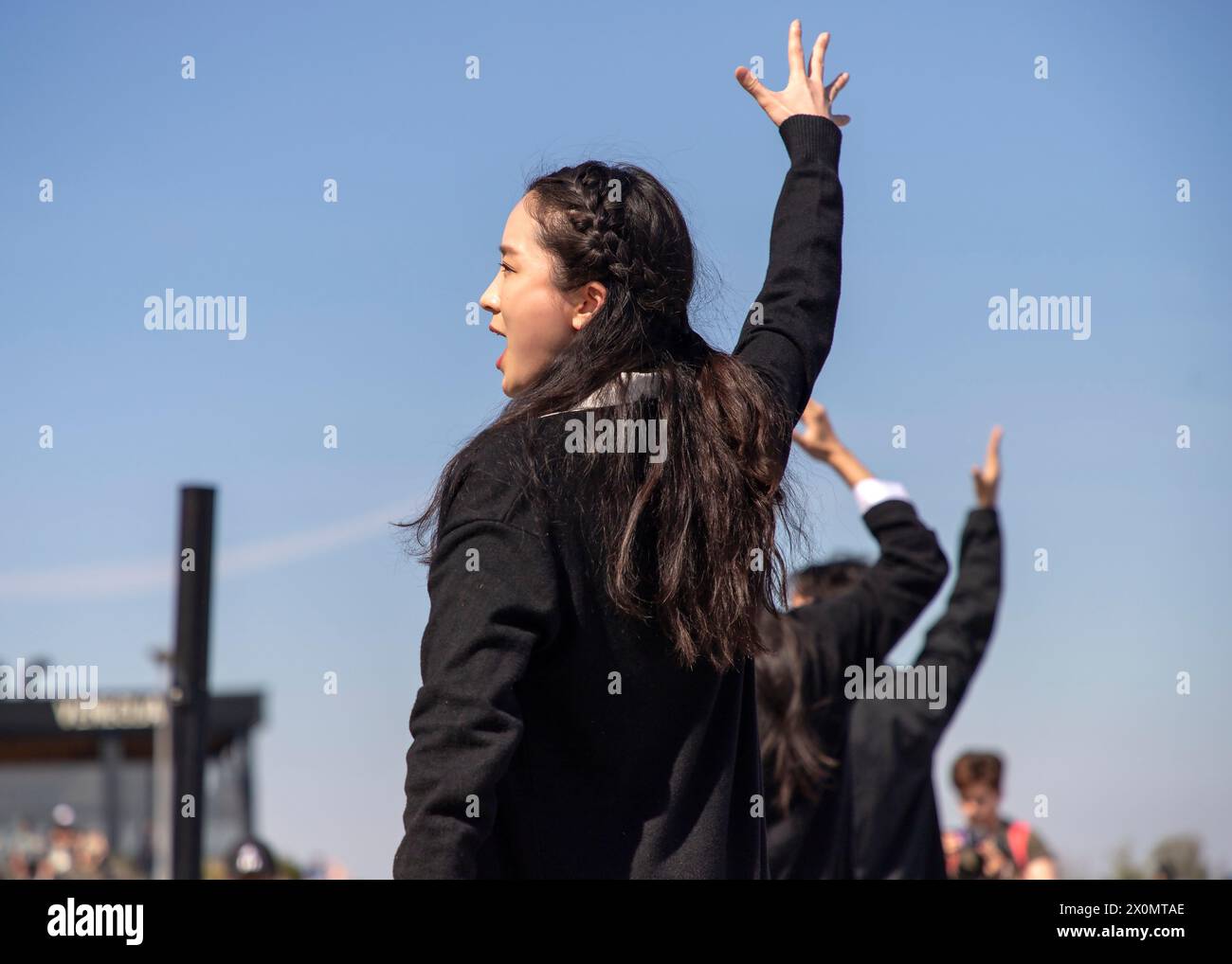Zemun, Serbia, March 23, 2024: A performance of South Korean troupe ...