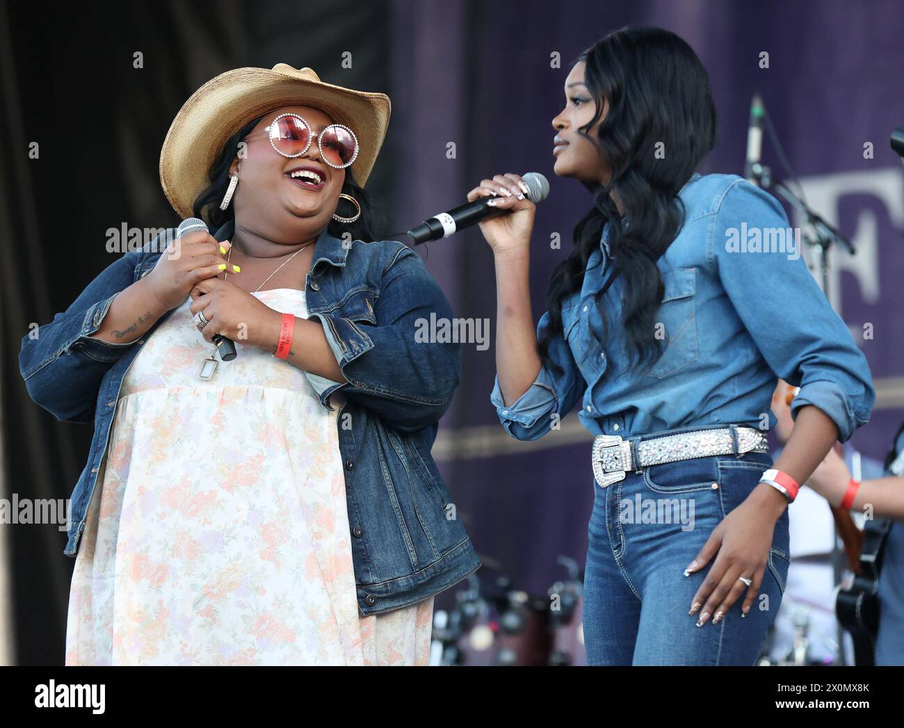 New Orleans, USA. 12th Apr, 2024. The Chapel Hart Band perform during ...