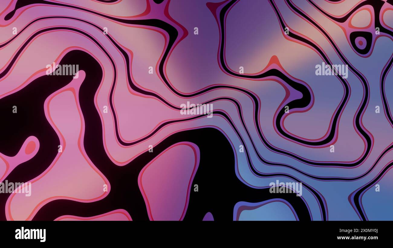 Psychedelic Contours: Wandering Through Colorful Topography Stock Photo ...