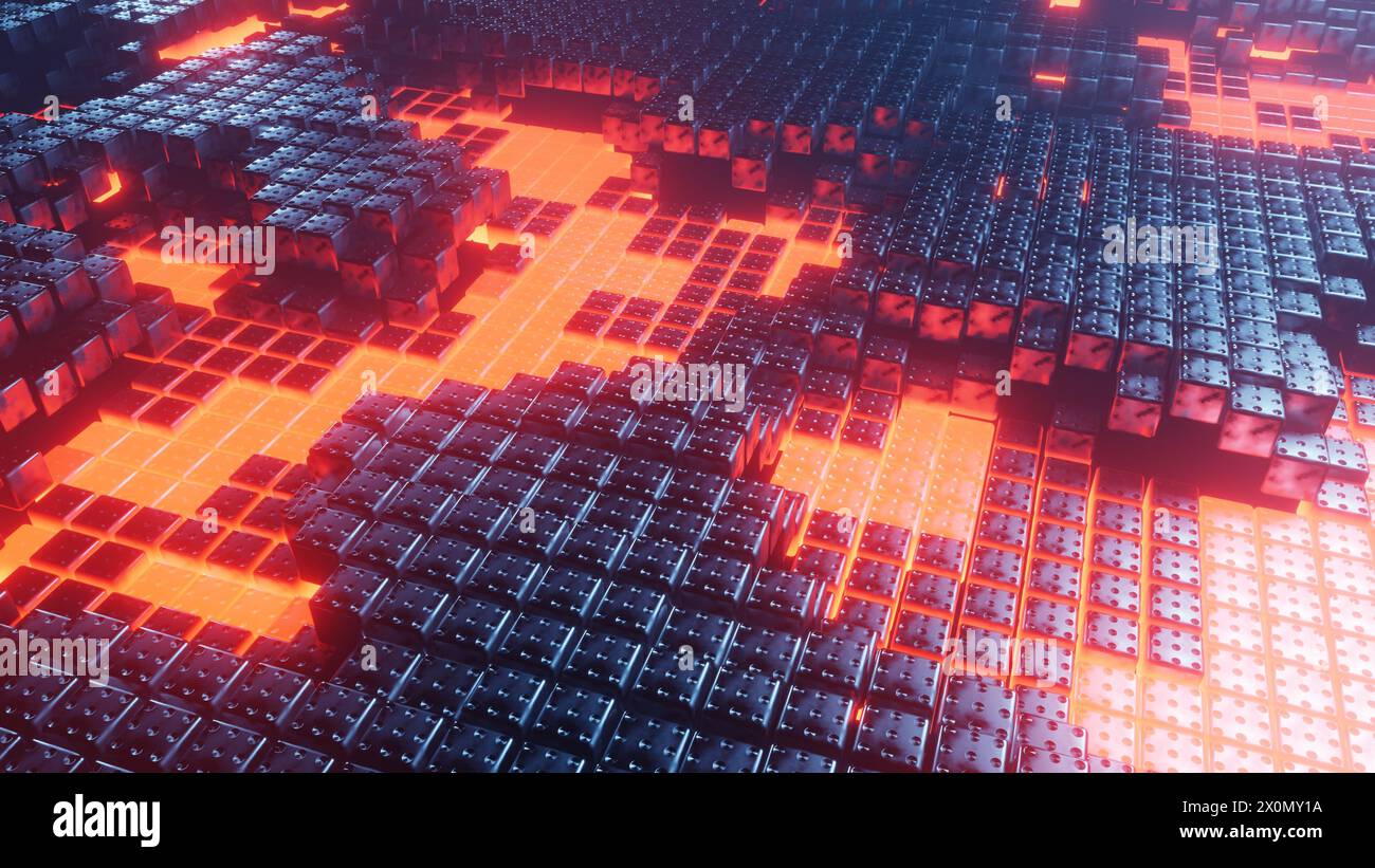 Digital Heatmap: The Cyber Pulse of an Electronic Grid Stock Photo - Alamy