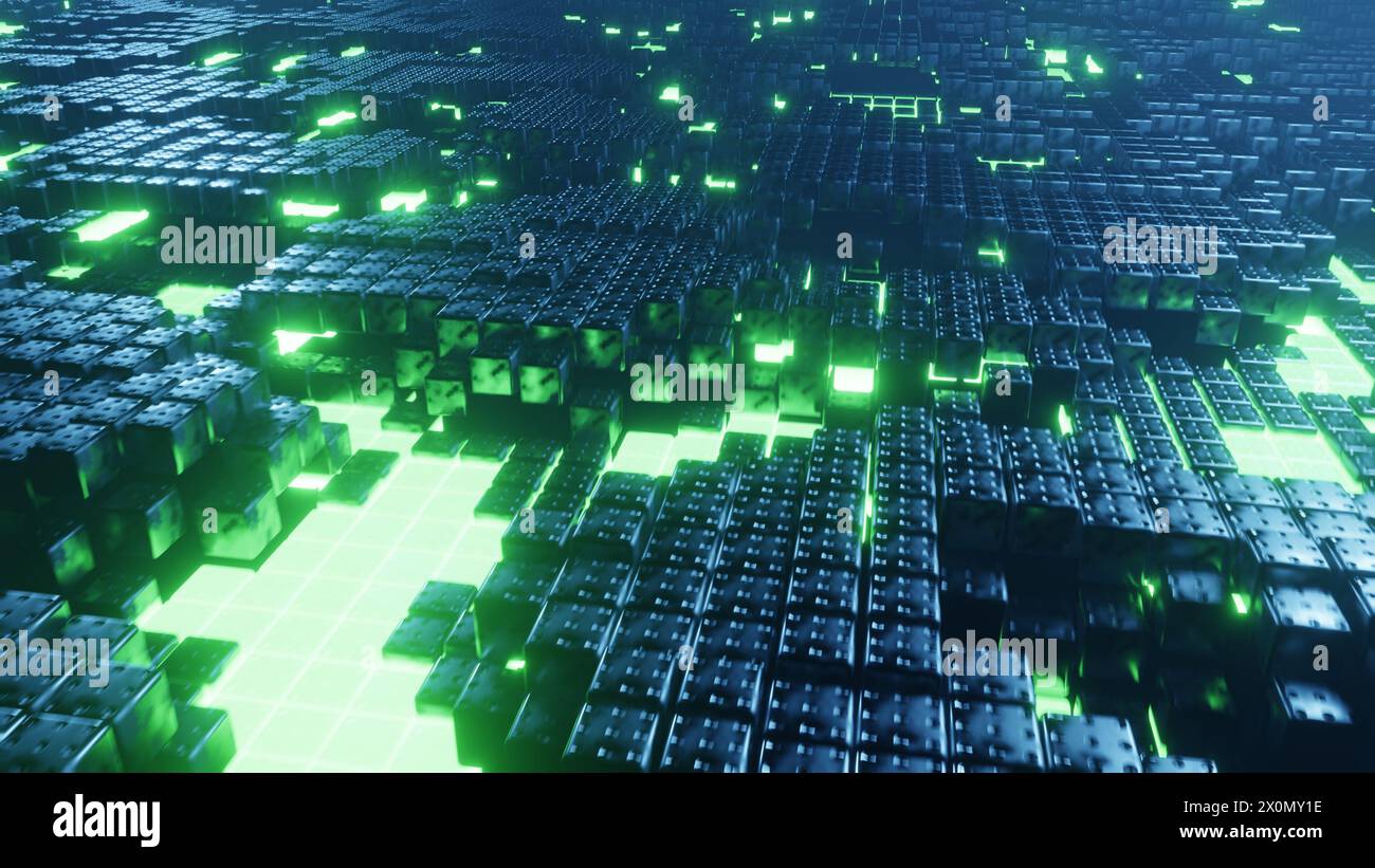 Digital Heatmap: The Cyber Pulse of an Electronic Grid Stock Photo - Alamy