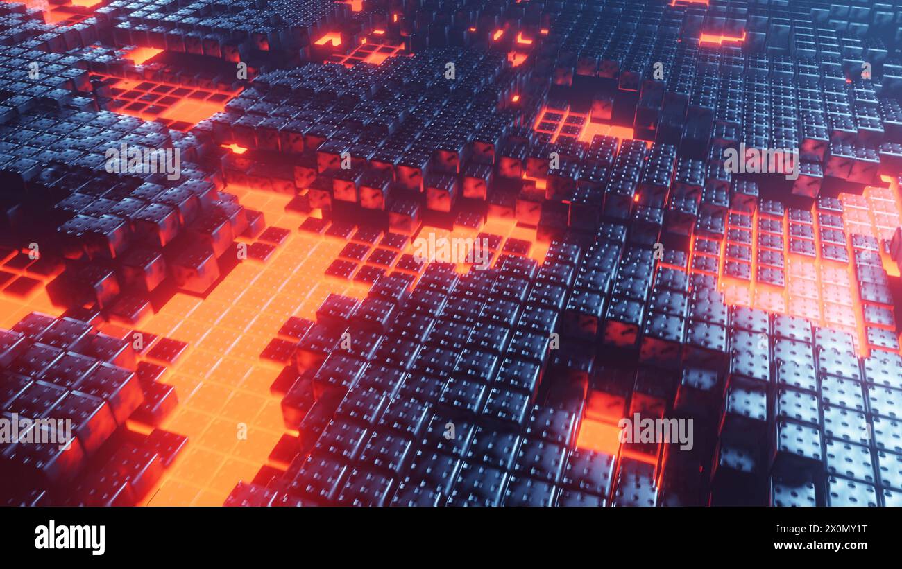 Digital Heatmap: The Cyber Pulse of an Electronic Grid Stock Photo - Alamy