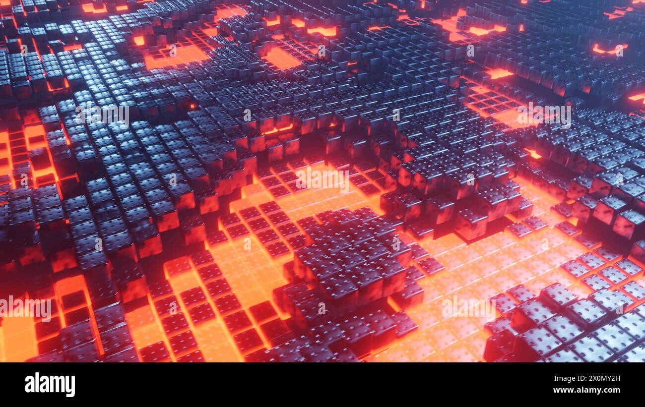 Digital Heatmap: The Cyber Pulse of an Electronic Grid Stock Photo - Alamy