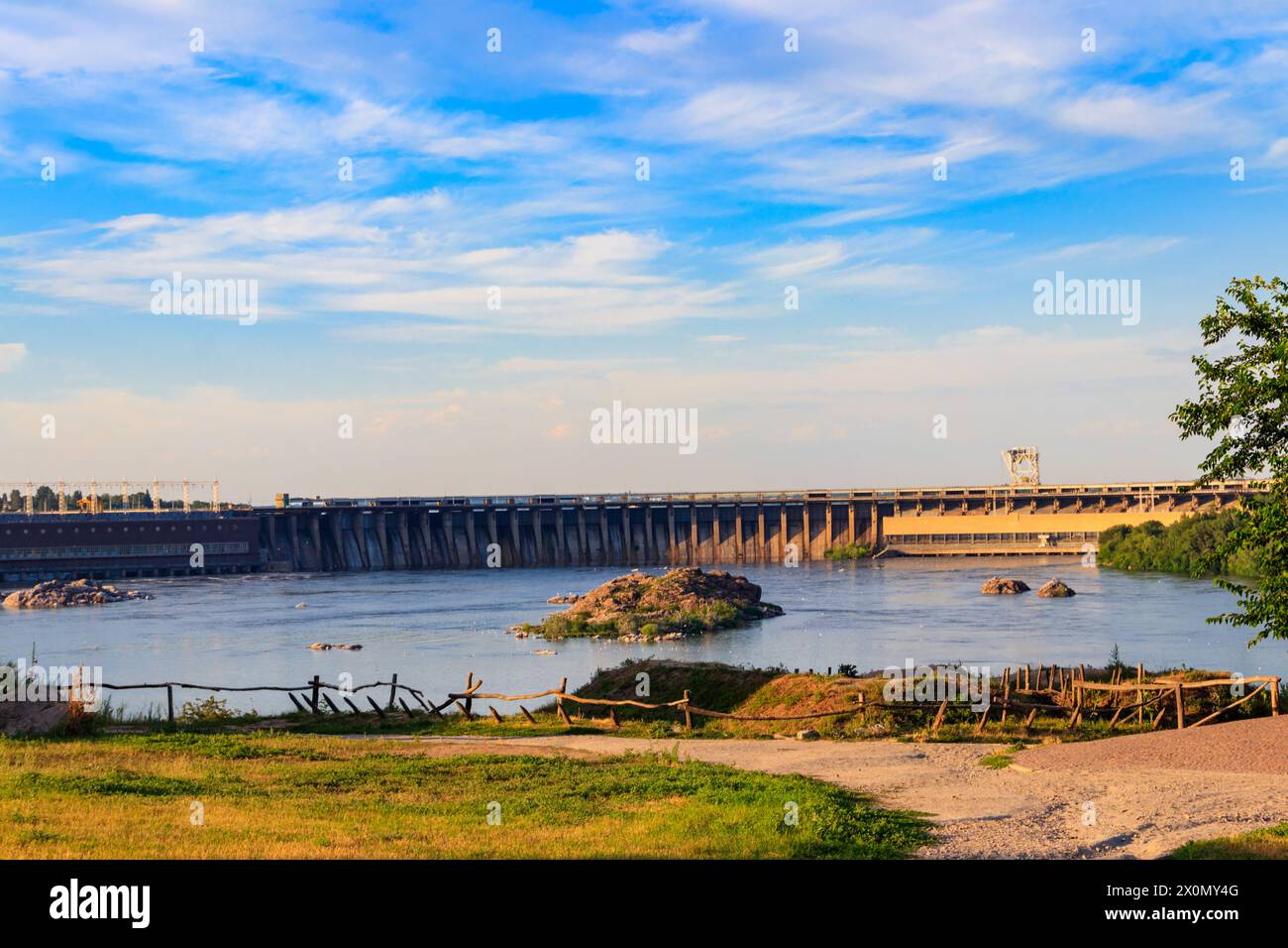 Dnieper Hydroelectric Station on the Dnieper river in Zaporizhia ...