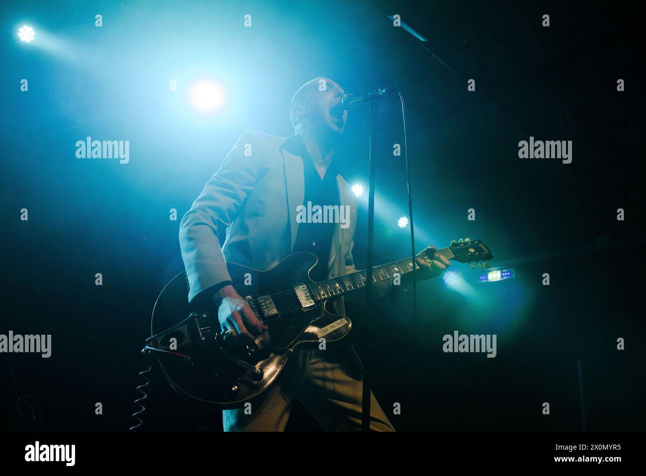 The british singer and guitarist Miles Kane performing live Stock Photo ...